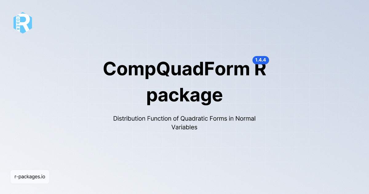 CompQuadForm R package [Documentation] | R PACKAGES