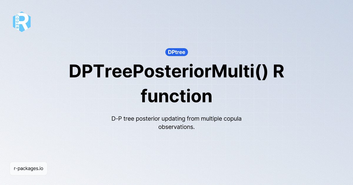 DPTreePosteriorMulti() R function from [DPtree] | R PACKAGES