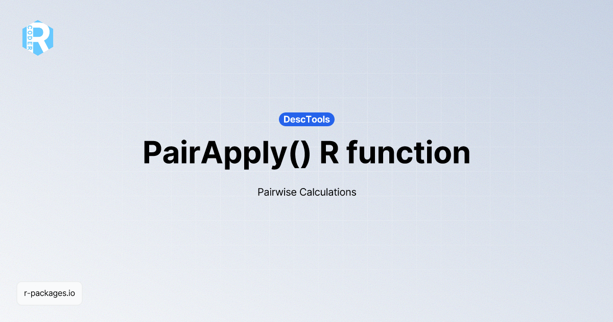 PairApply() R function from [DescTools] | R PACKAGES