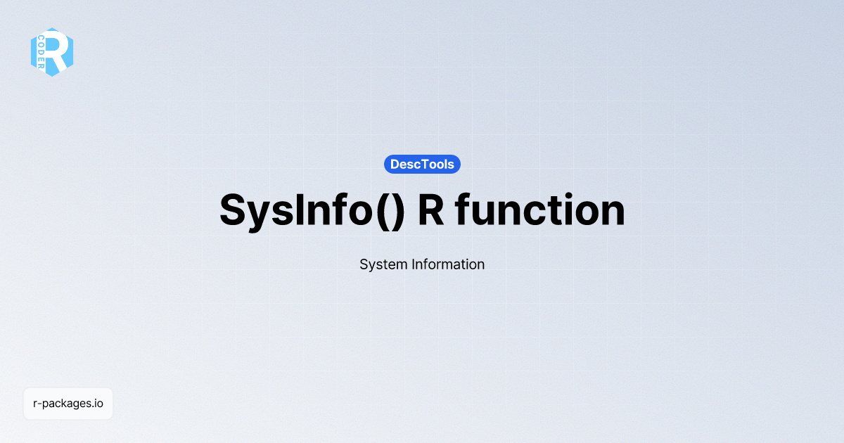 SysInfo() R function from [DescTools] | R PACKAGES