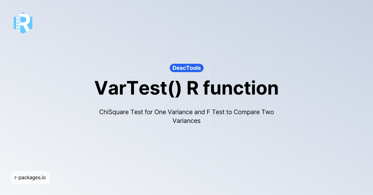 VarTest() R function from [DescTools] | R PACKAGES
