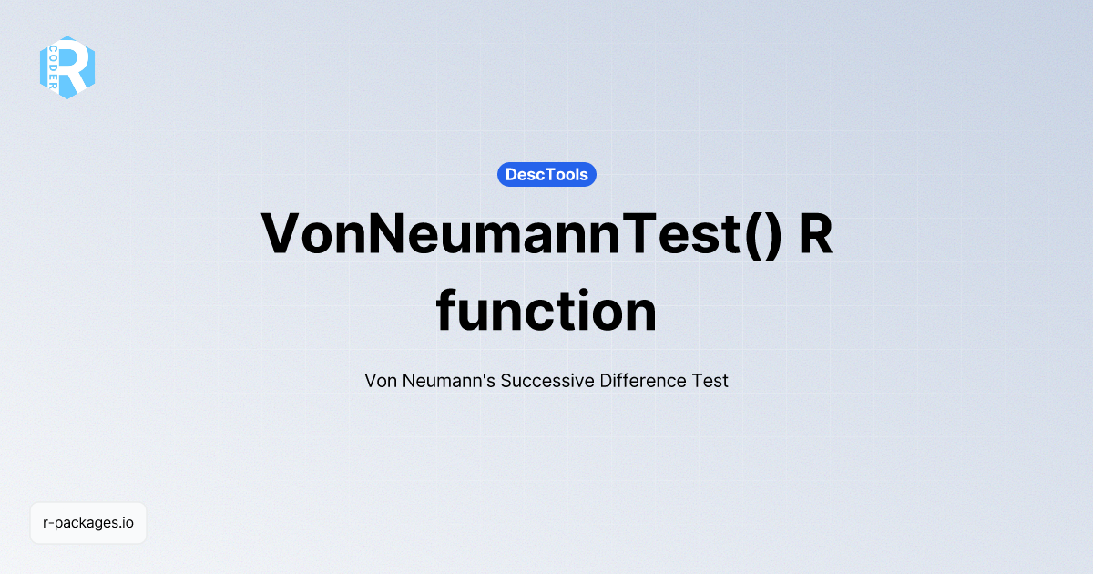 VonNeumannTest() R function from [DescTools] | R PACKAGES