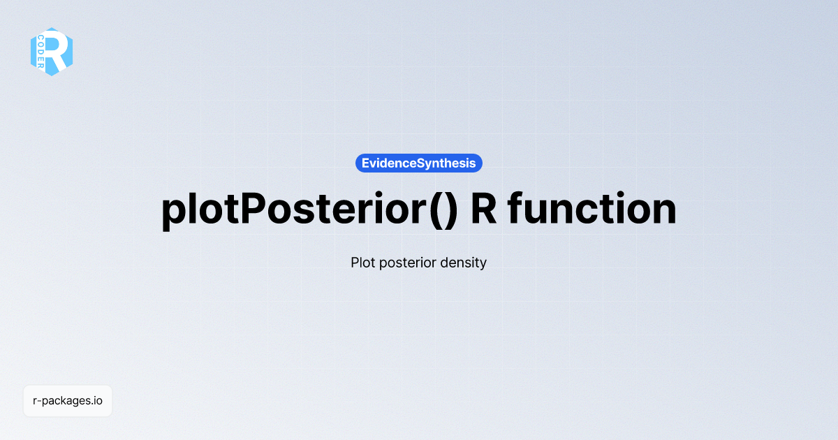 plotPosterior() R function from [EvidenceSynthesis] | R PACKAGES