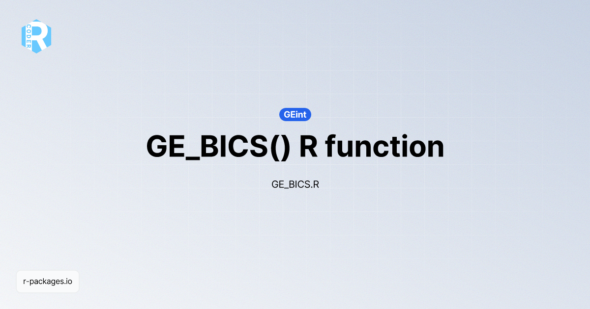 GE_BICS() R function from [GEint] | R PACKAGES