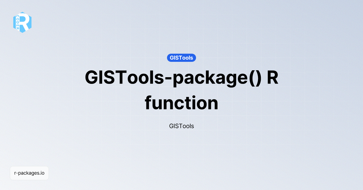 Gistools Package R Function From Gistools R Packages