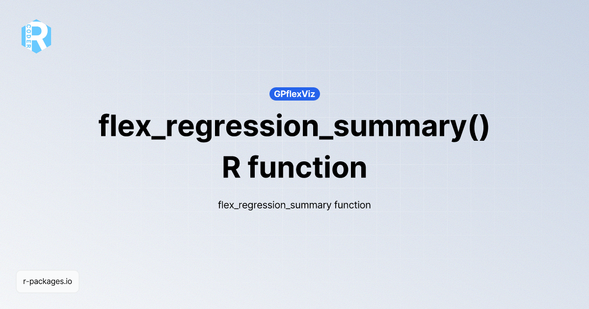 flex_regression_summary() R function from [GPflexViz] | R PACKAGES