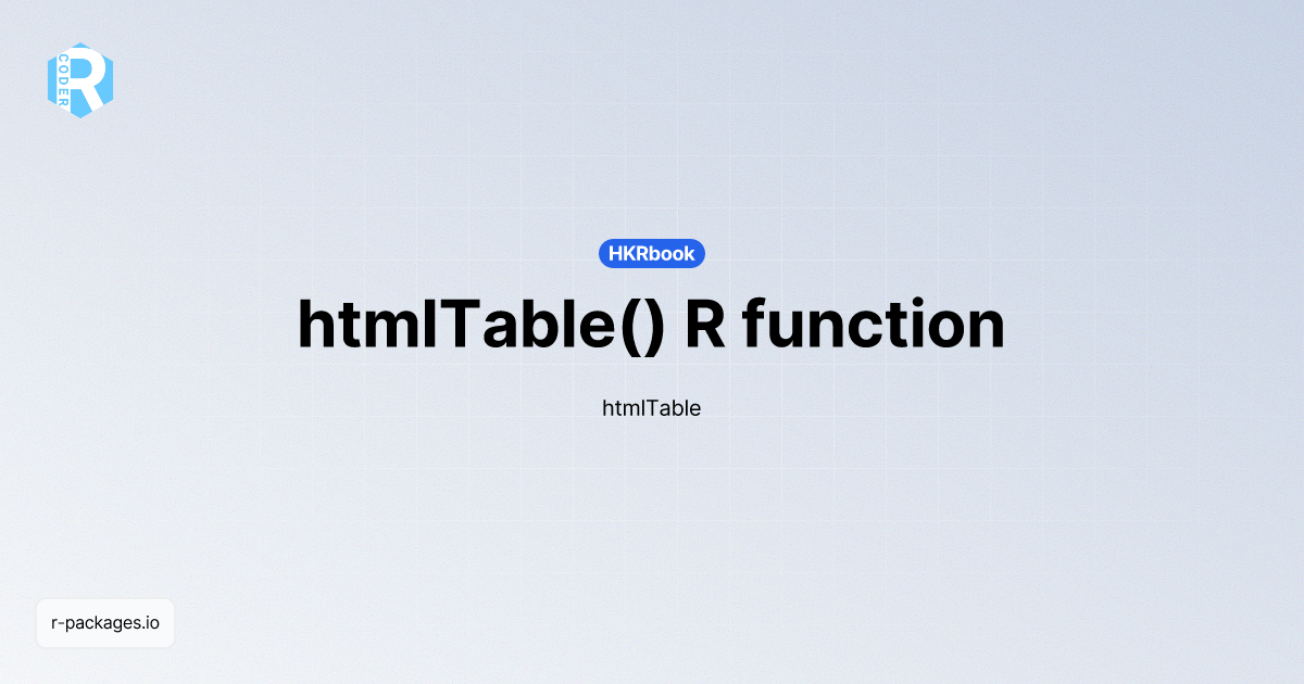 htmlTable() R function from [HKRbook] | R PACKAGES