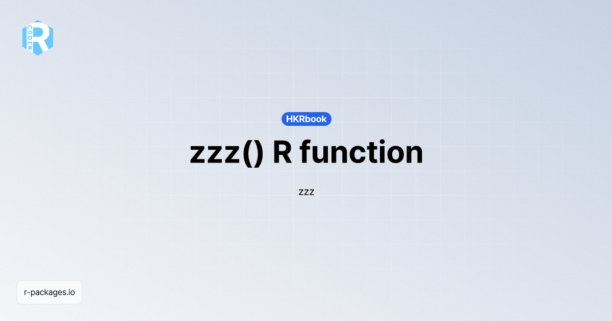 zzz() R function from [HKRbook] | R PACKAGES