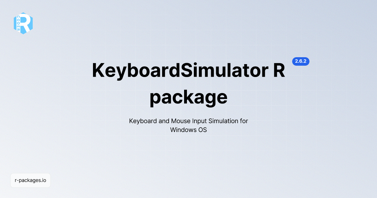 KeyboardSimulator R package [Documentation] | R PACKAGES