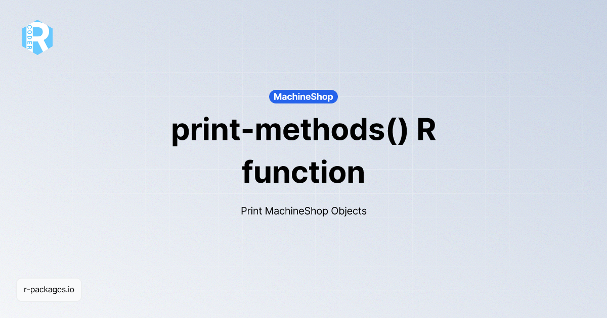 print-methods() R function from [MachineShop] | R PACKAGES
