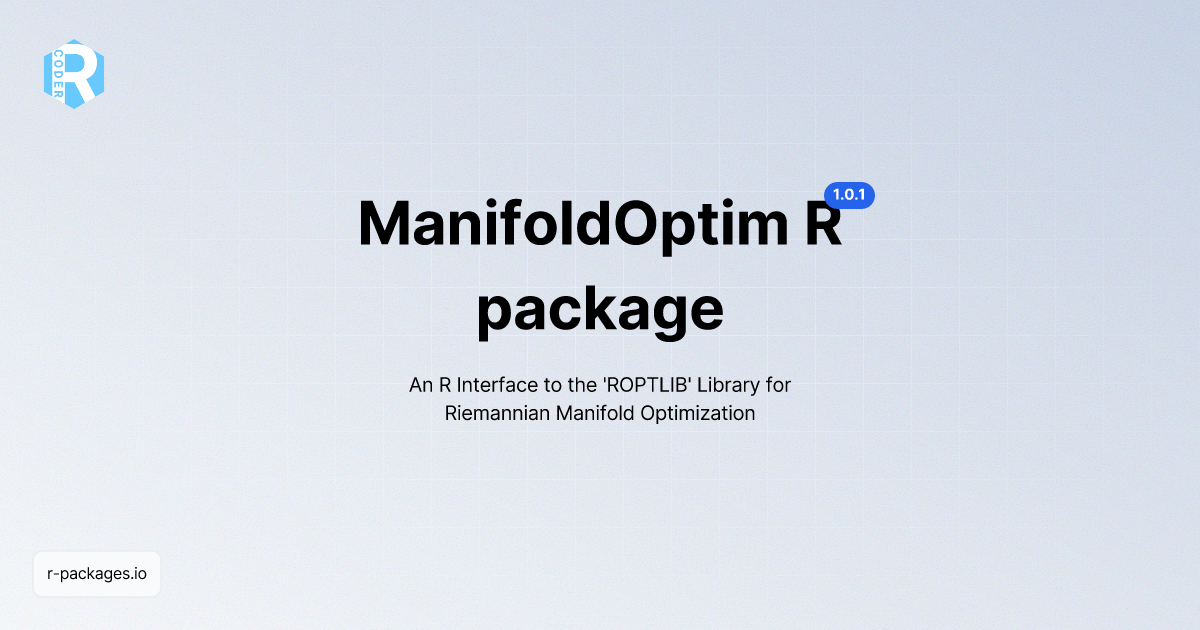 ManifoldOptim R package [Documentation] | R PACKAGES