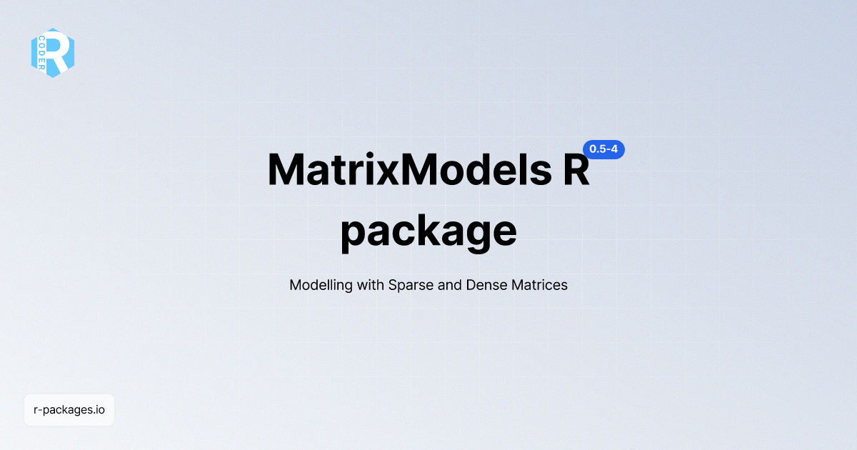 MatrixModels R package [Documentation] | R PACKAGES