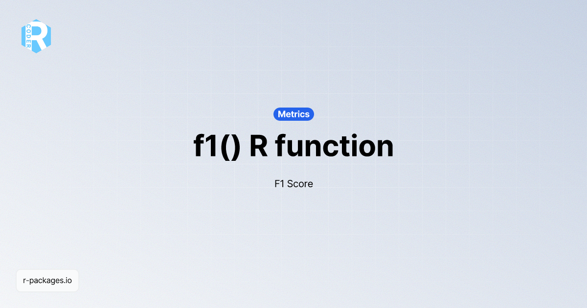 f1() R function from [Metrics] | R PACKAGES