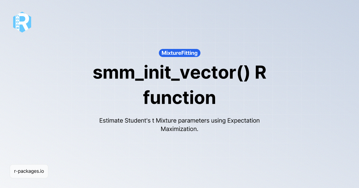 smm_init_vector() R function from [MixtureFitting] | R PACKAGES