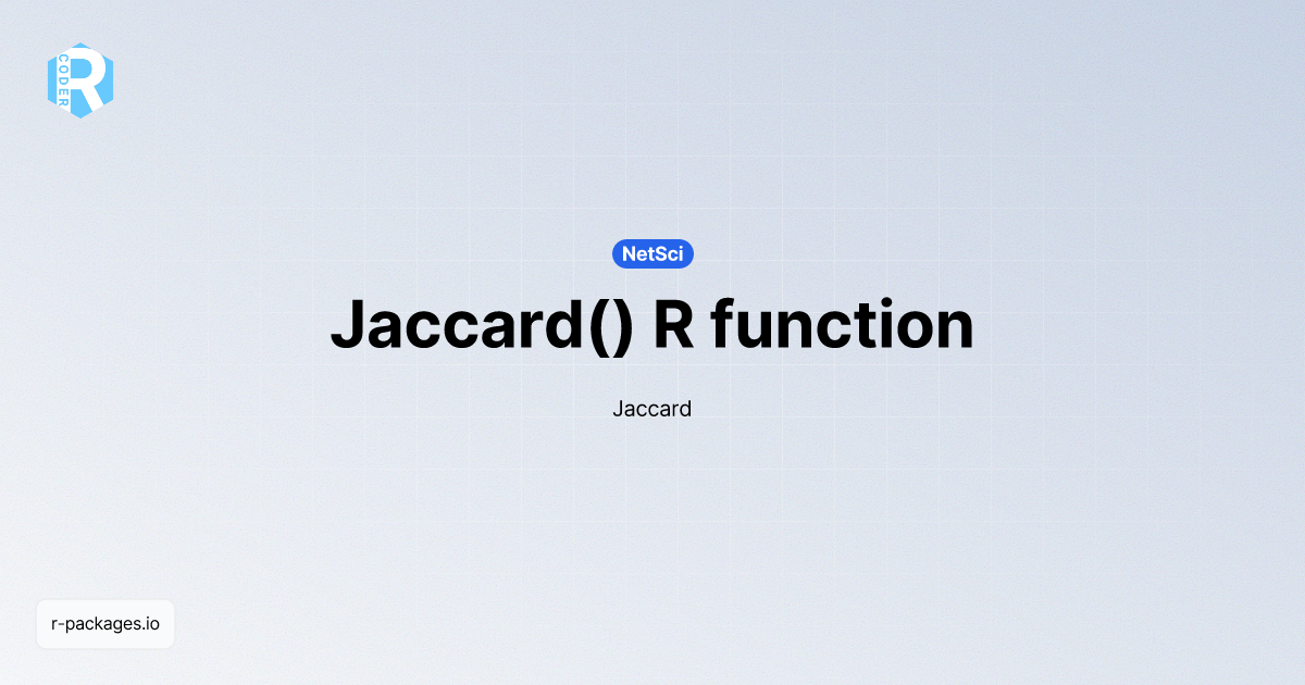Jaccard() R function from [NetSci] | R PACKAGES