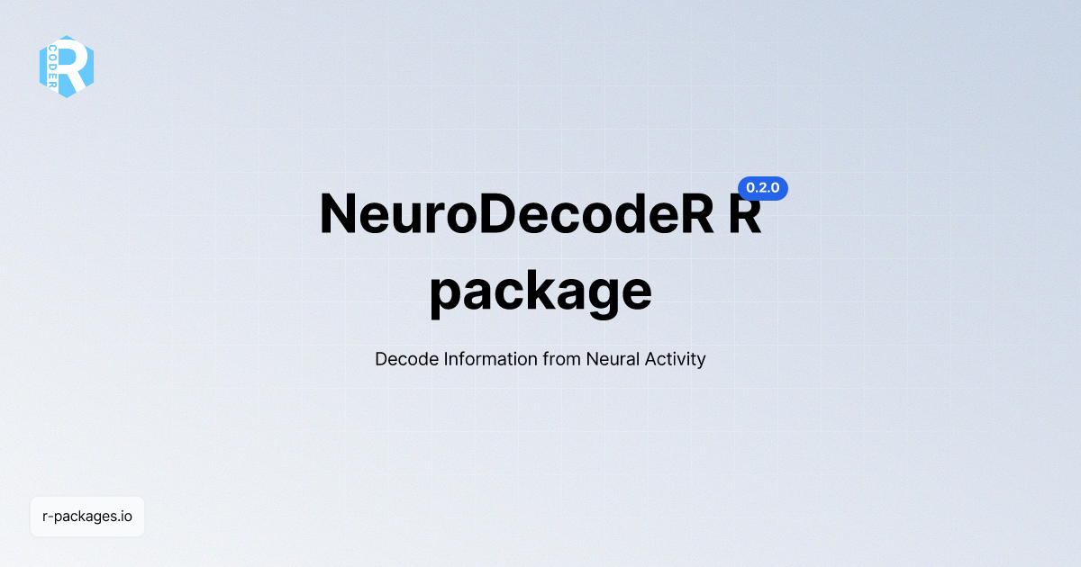 NeuroDecodeR R package [Documentation] | R PACKAGES