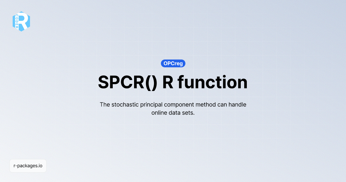 SPCR() R function from [OPCreg] | R PACKAGES
