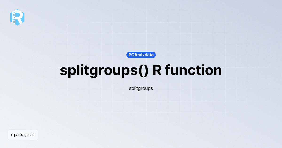 splitgroups() R function from [PCAmixdata] | R PACKAGES