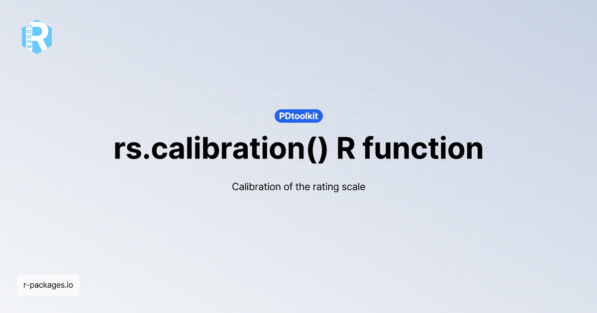 rs.calibration() R function from [PDtoolkit] | R PACKAGES