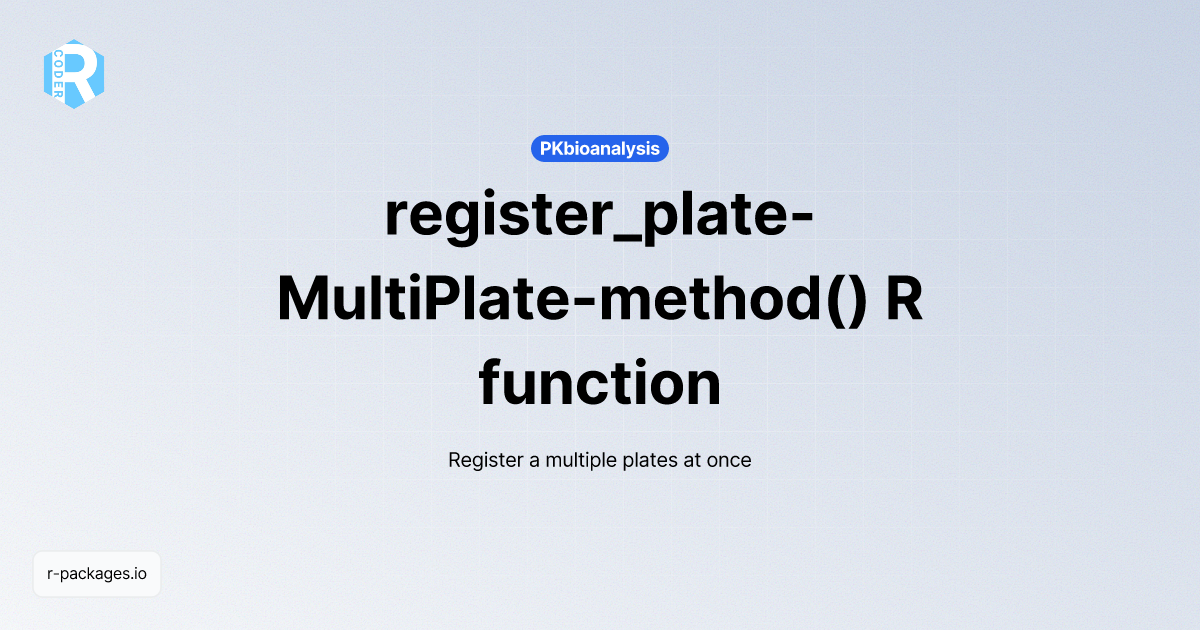 register_plate-MultiPlate-method() R function from [PKbioanalysis] | R ...