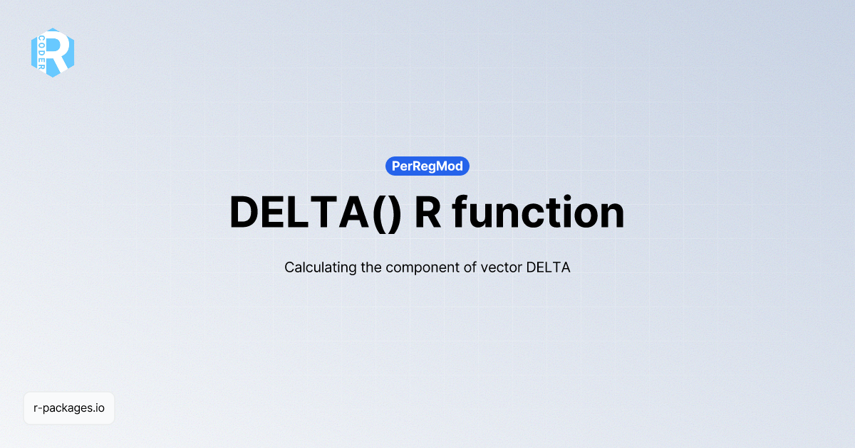 DELTA() R function from [PerRegMod] | R PACKAGES