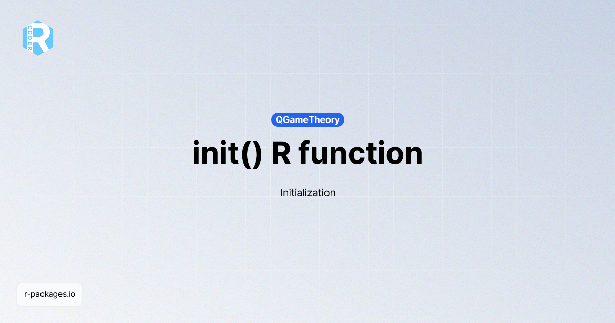 init() R function from [QGameTheory] | R PACKAGES