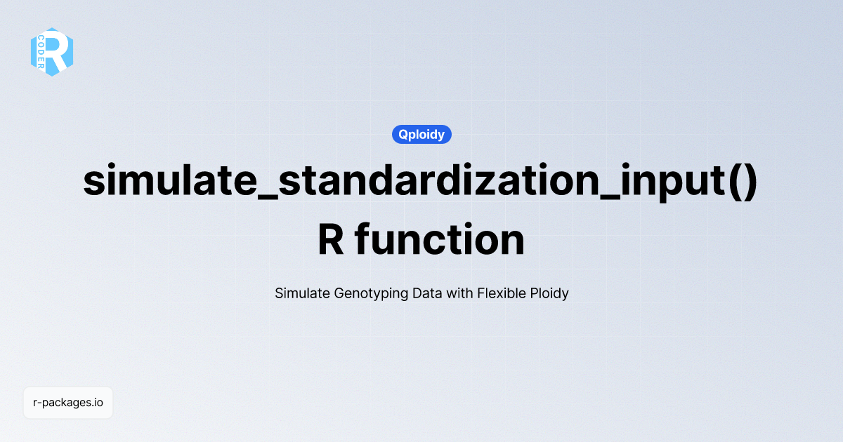 simulate_standardization_input() R function from [Qploidy] | R PACKAGES