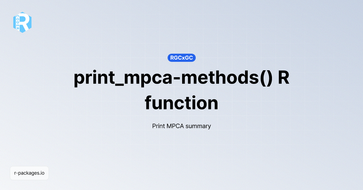 print_mpca-methods() R function from [RGCxGC] | R PACKAGES