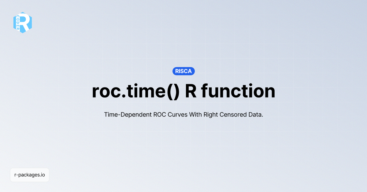 roc.time() R function from [RISCA] | R PACKAGES