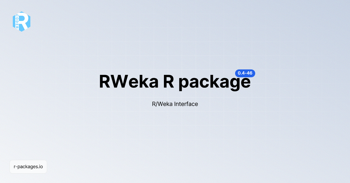 RWeka R package [Documentation] | R PACKAGES