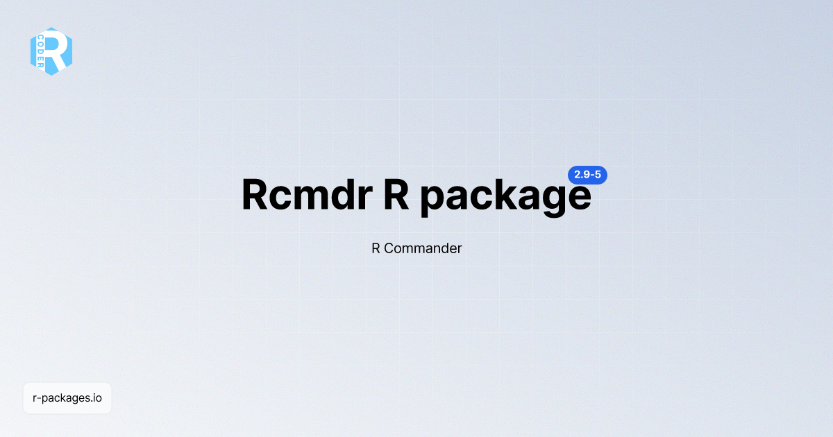 Rcmdr R package [Documentation] | R PACKAGES