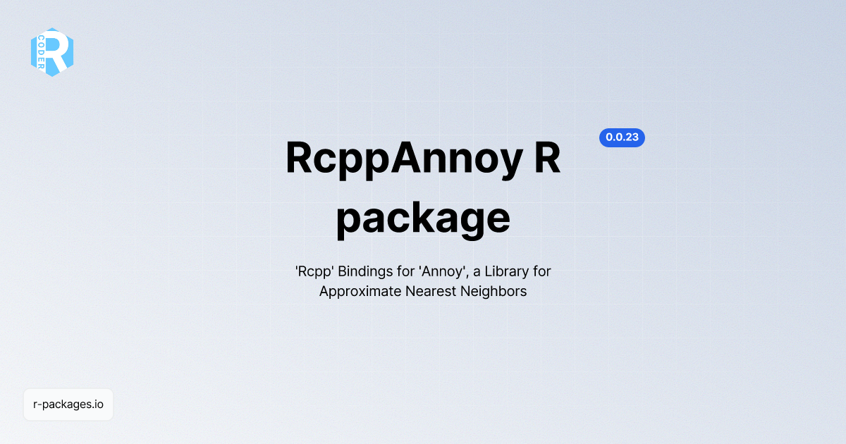 RcppAnnoy R package [Documentation] | R PACKAGES