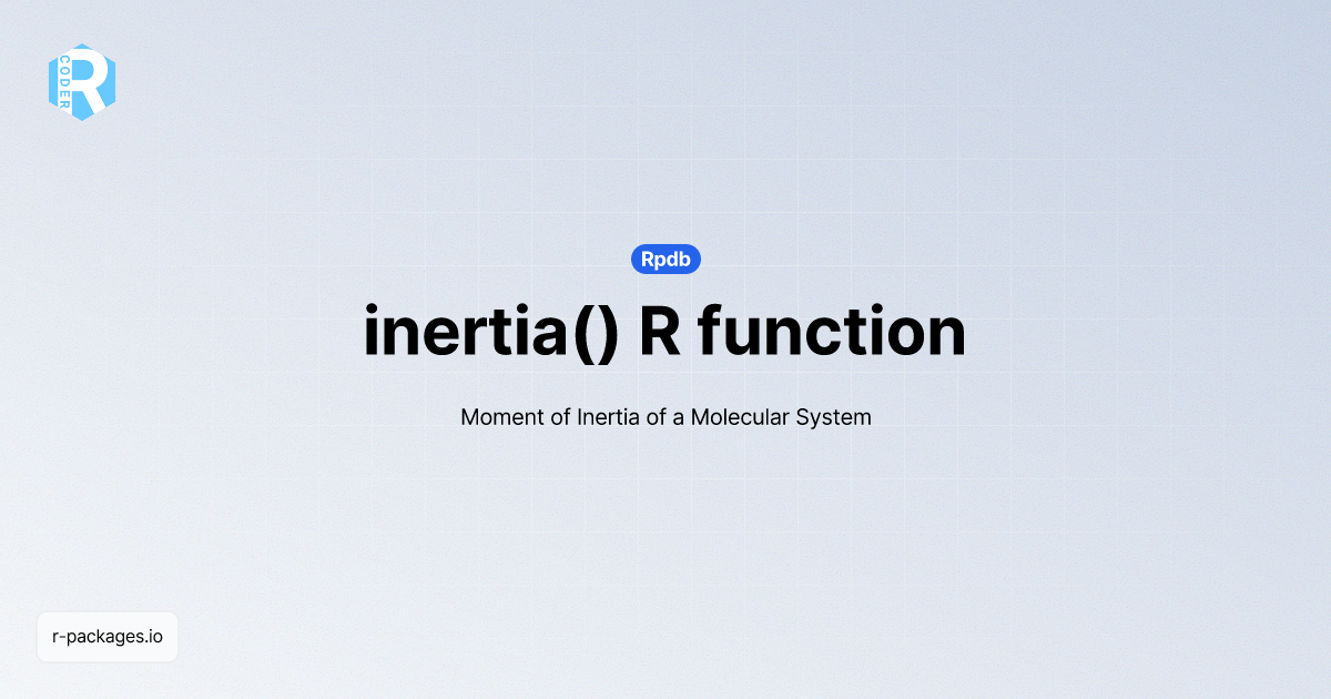 inertia() R function from [Rpdb] | R PACKAGES