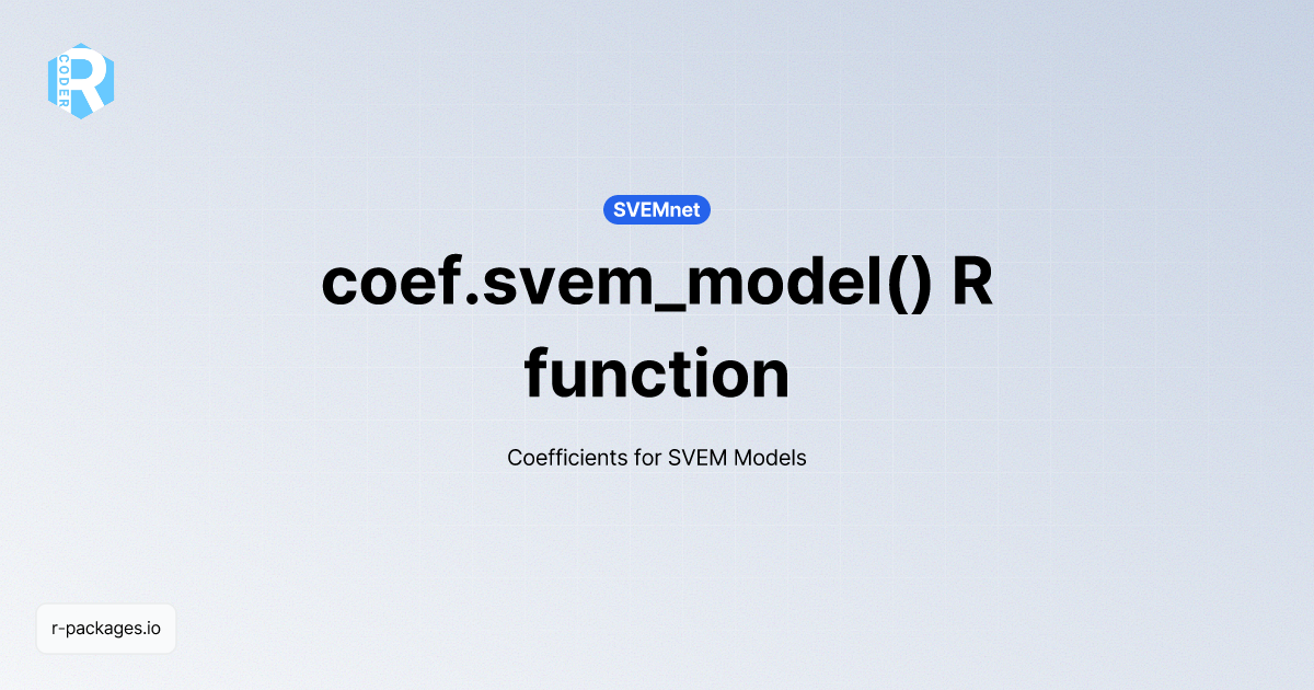 coef.svem_model() R function from [SVEMnet] | R PACKAGES