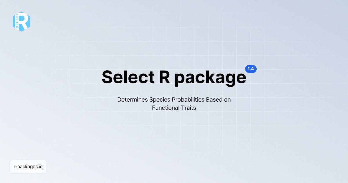 Select R package [Documentation] | R PACKAGES