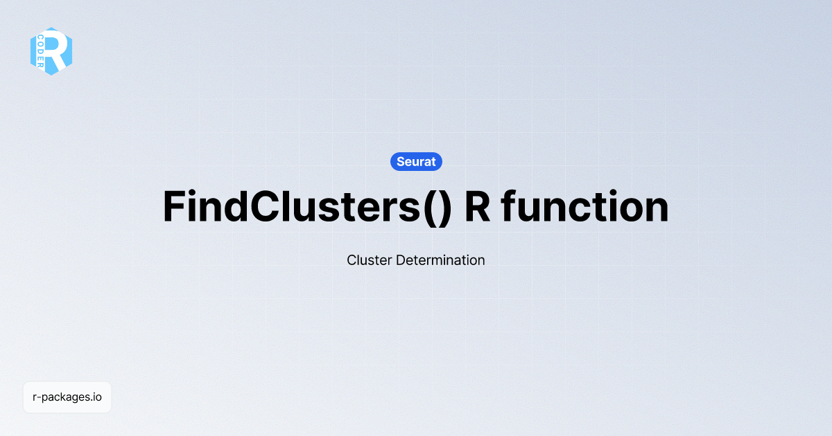 FindClusters() R function from [Seurat] | R PACKAGES
