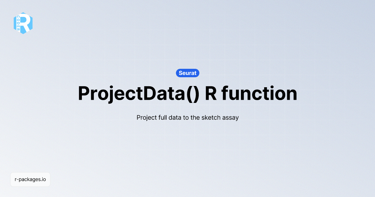 ProjectData() R function from [Seurat] | R PACKAGES