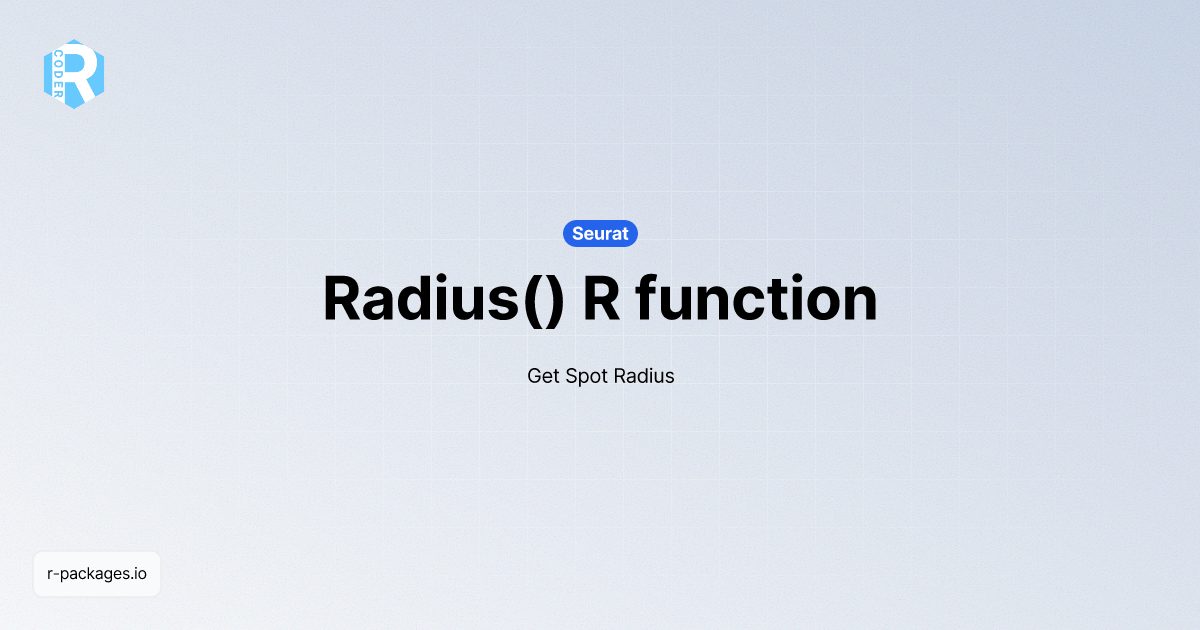 Radius() R function from [Seurat] | R PACKAGES