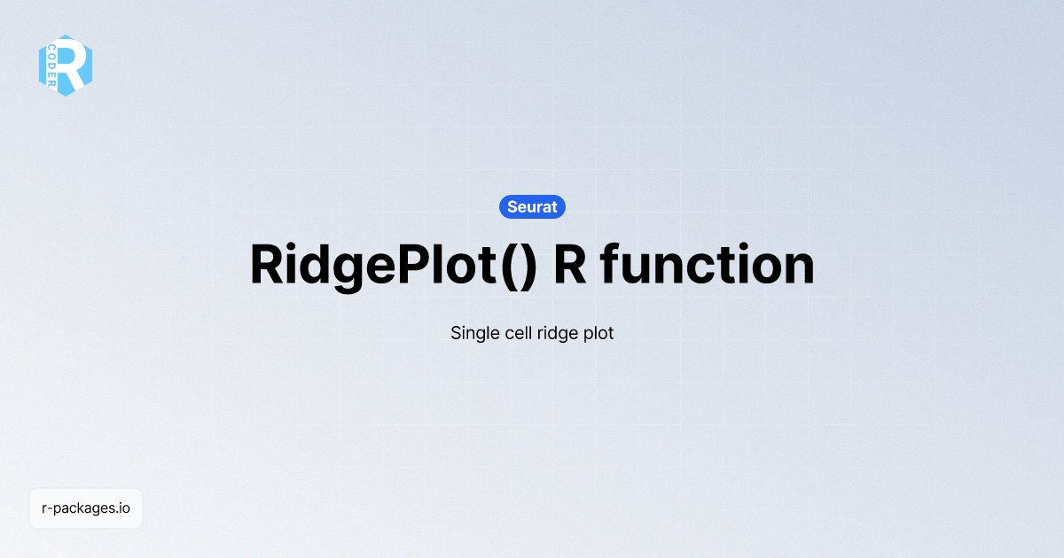 RidgePlot() R function from [Seurat] | R PACKAGES