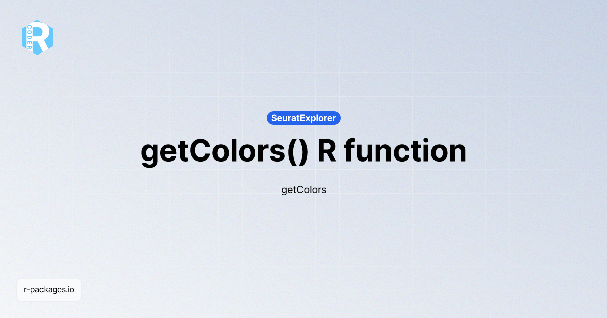 getColors() R function from [SeuratExplorer] | R PACKAGES