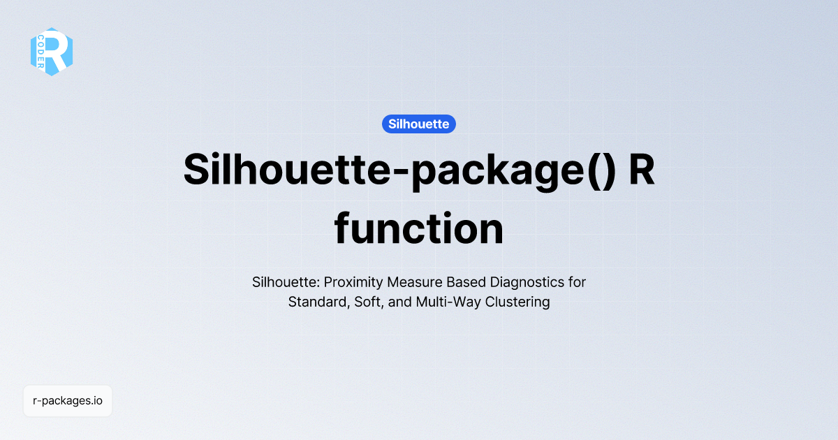 Silhouette-package() R function from [Silhouette] | R PACKAGES