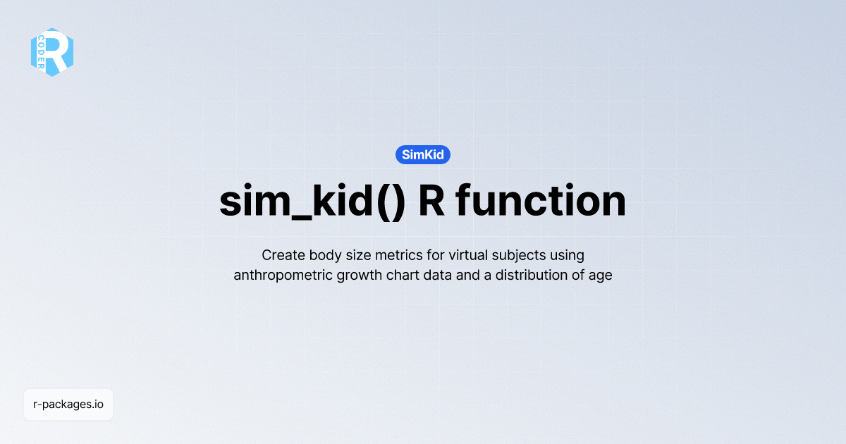 sim_kid() R function from [SimKid] | R PACKAGES