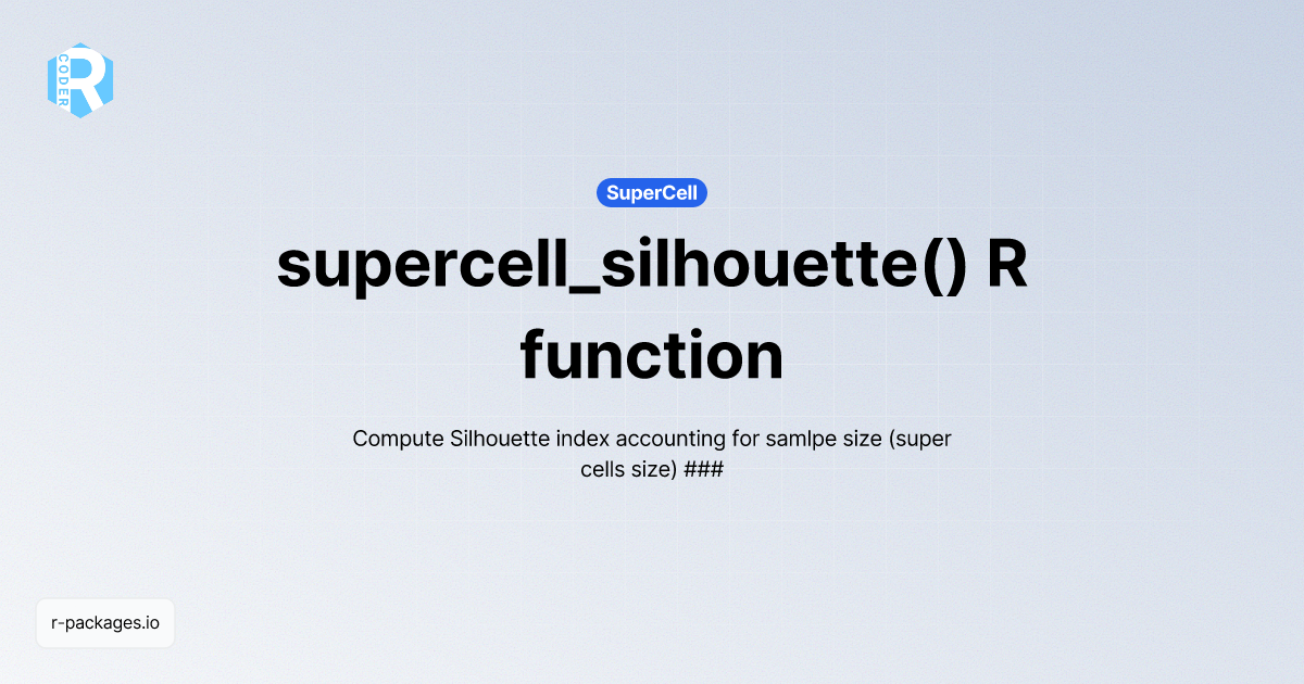 supercell_silhouette() R function from [SuperCell] | R PACKAGES