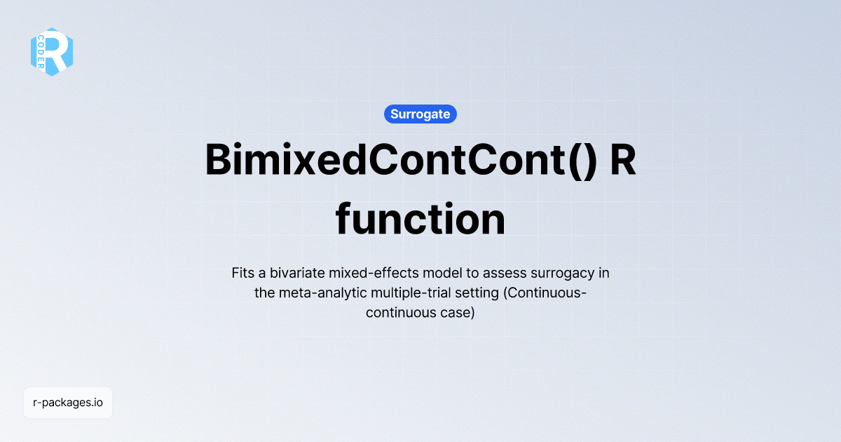 BimixedContCont() R function from [Surrogate] | R PACKAGES