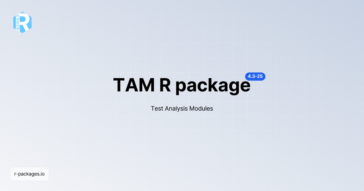 TAM R package [Documentation] | R PACKAGES