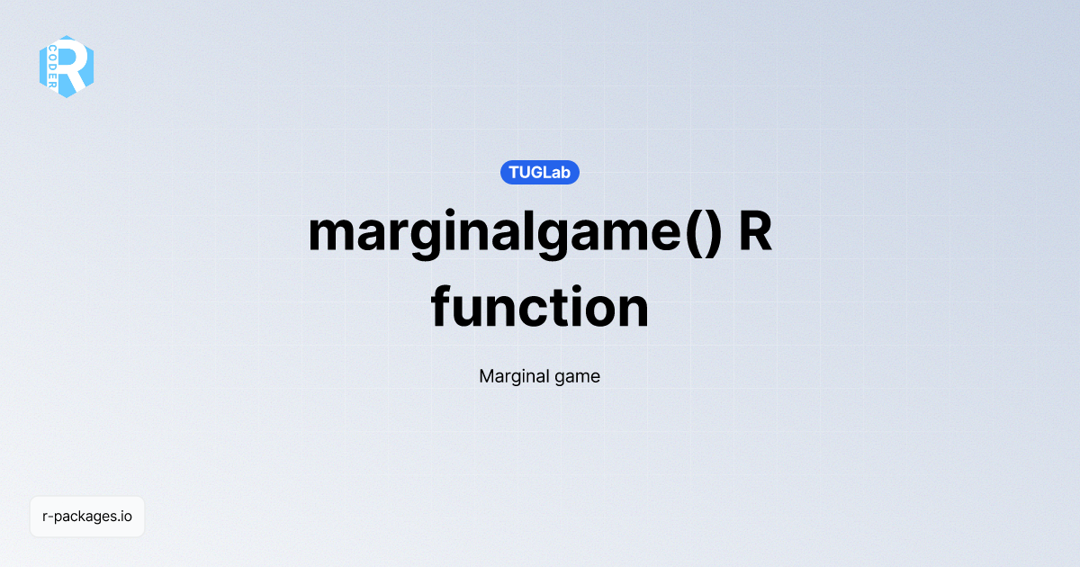 marginalgame() R function from [TUGLab] | R PACKAGES