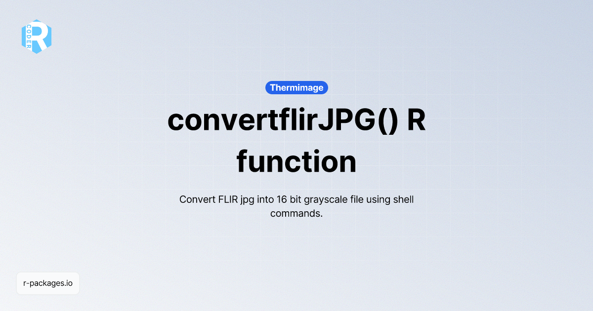 convertflirJPG() R function from [Thermimage] | R PACKAGES