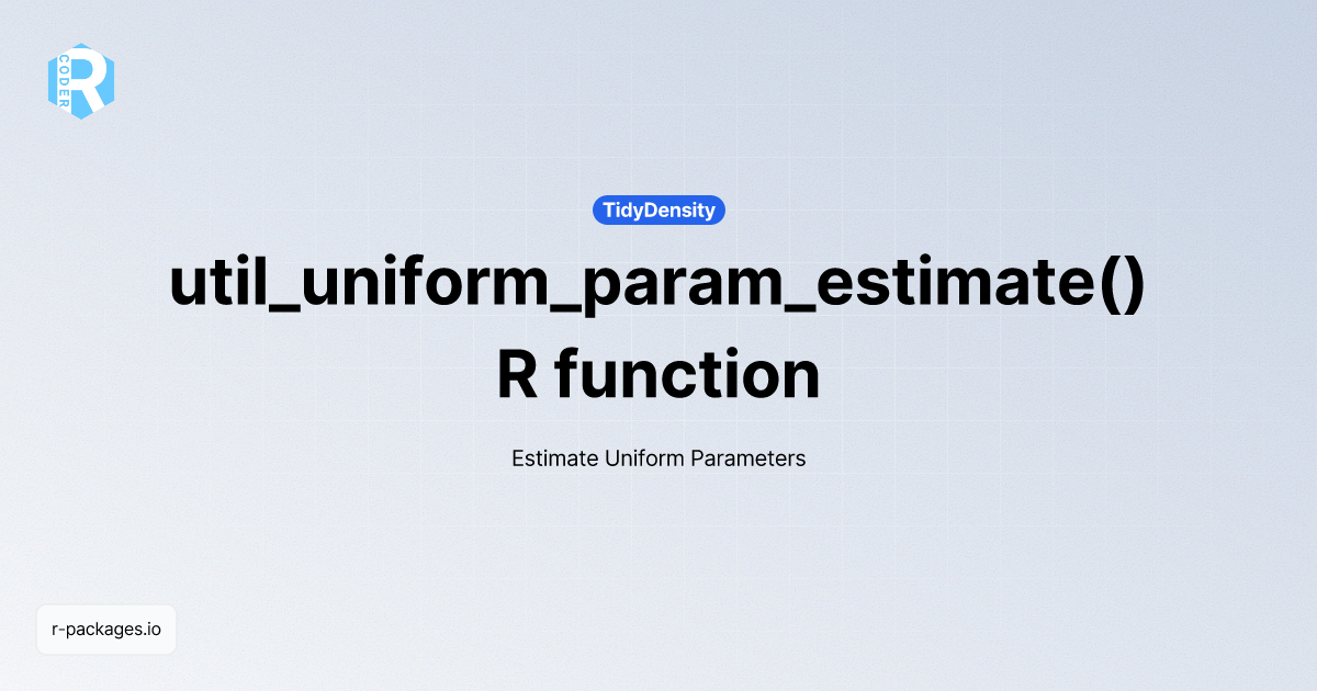 util_uniform_param_estimate() R function from [TidyDensity] | R PACKAGES