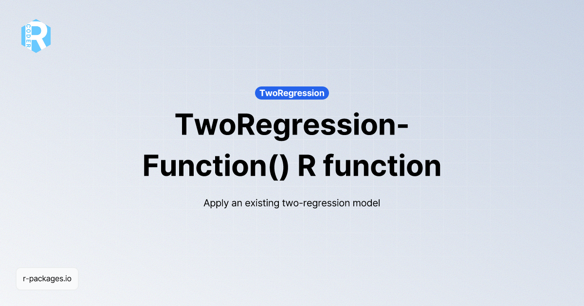 TwoRegression-Function() R function from [TwoRegression] | R PACKAGES