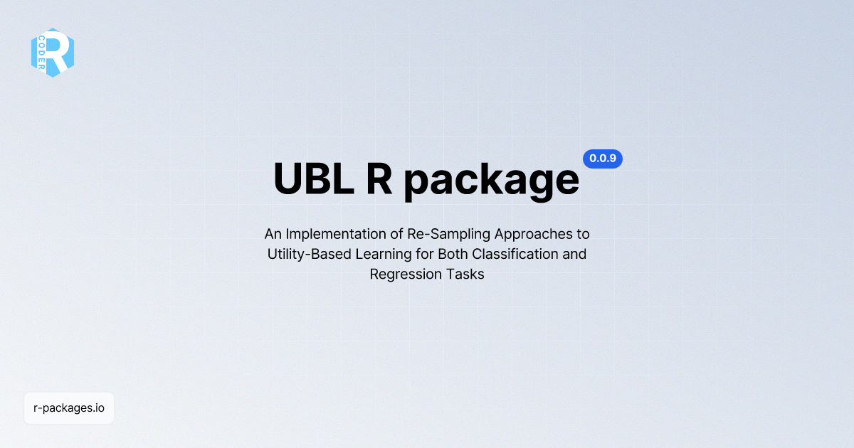 UBL R package [Documentation] | R PACKAGES